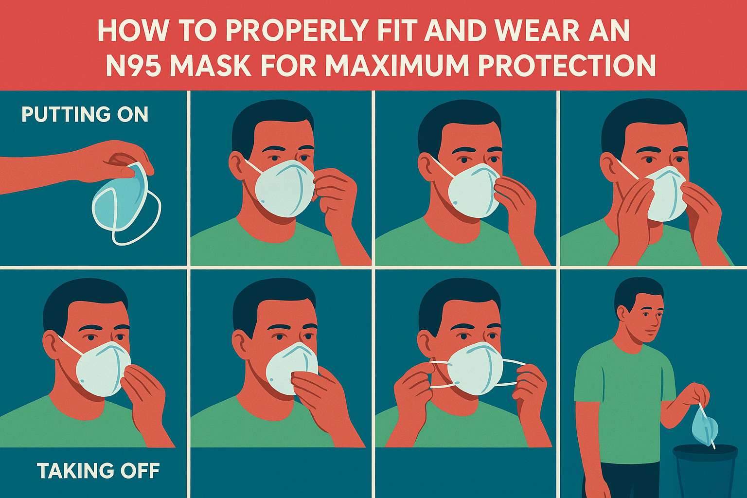 How to Properly Fit and Wear an NIOSH Approved N95 Masks with Ear Loops ...